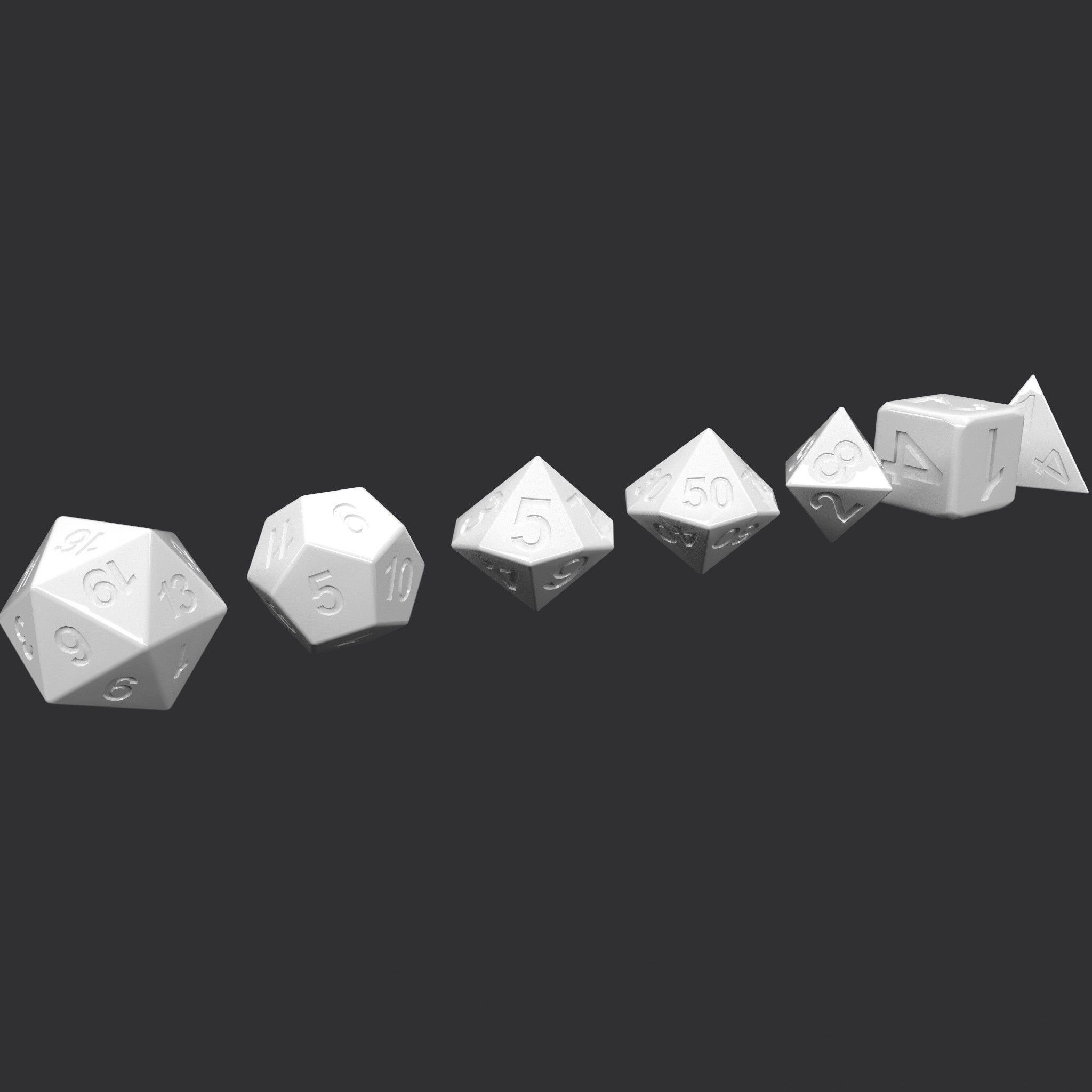 RPG Game Dice 3D model 3D printable | CGTrader