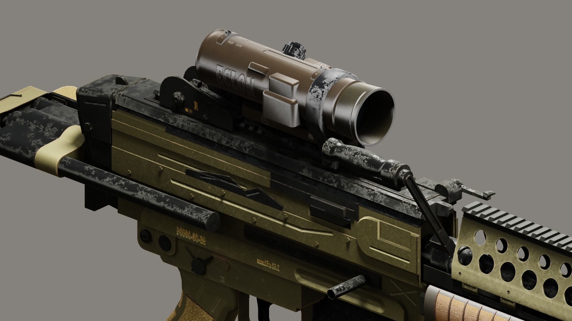 3D model Tactical Light Machine Gun LMG VR / AR / low-poly | CGTrader