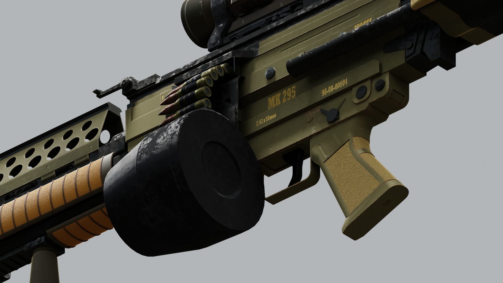 3D model Tactical Light Machine Gun LMG VR / AR / low-poly | CGTrader