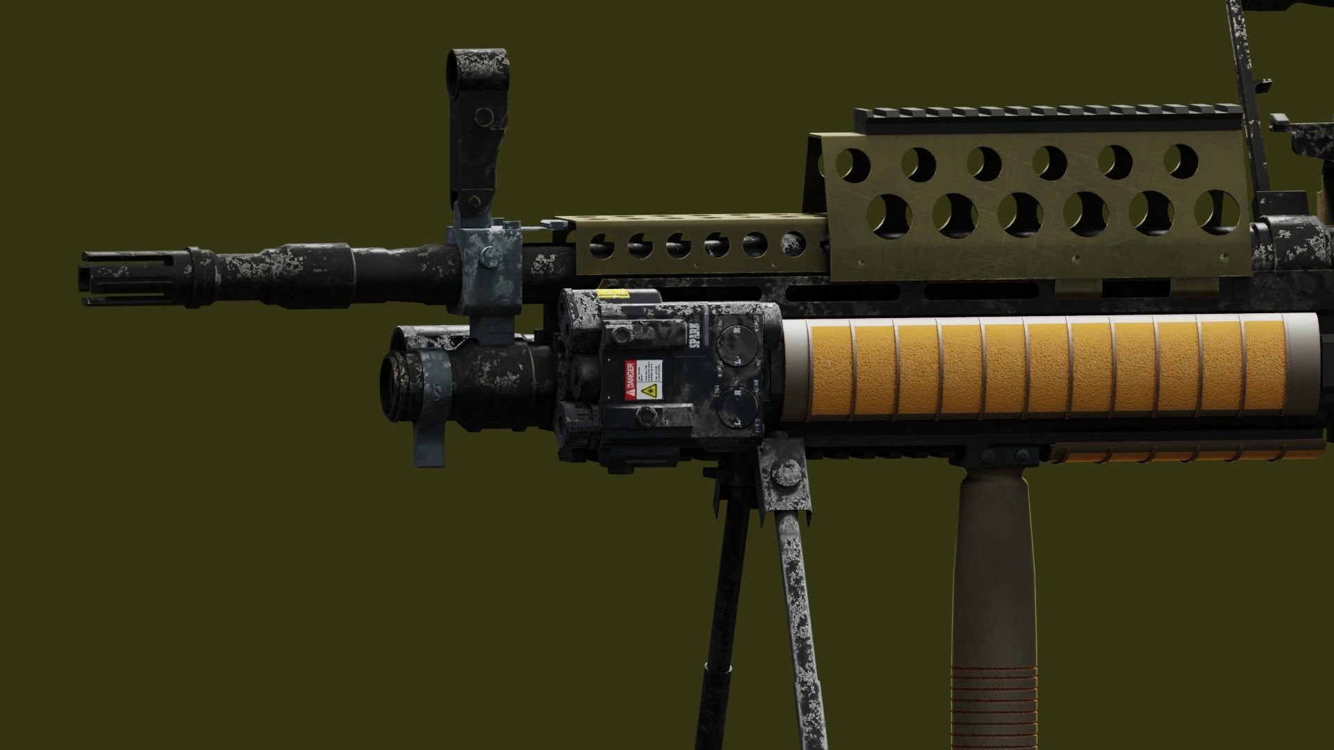 3D model Tactical Light Machine Gun LMG VR / AR / low-poly | CGTrader
