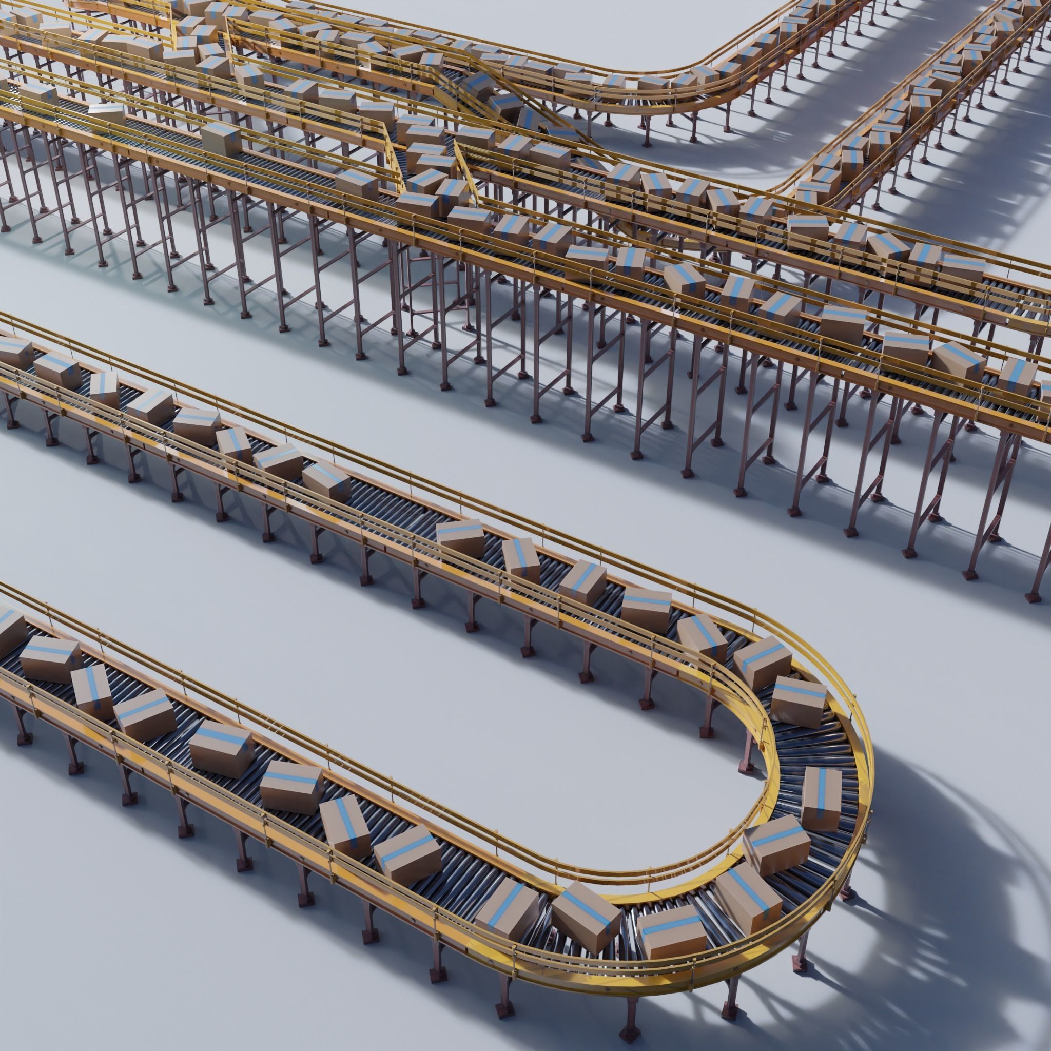 3D model Conveyor Belt Scene and Constructor VR / AR / low-poly | CGTrader