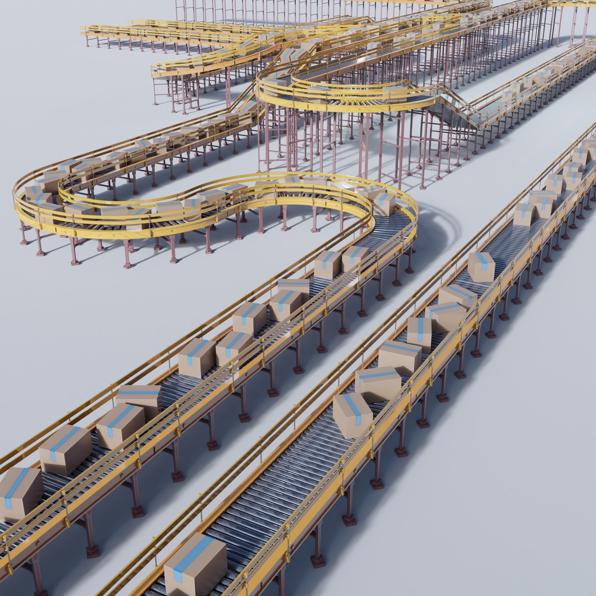 3D model Conveyor Belt Scene and Constructor VR / AR / low-poly | CGTrader