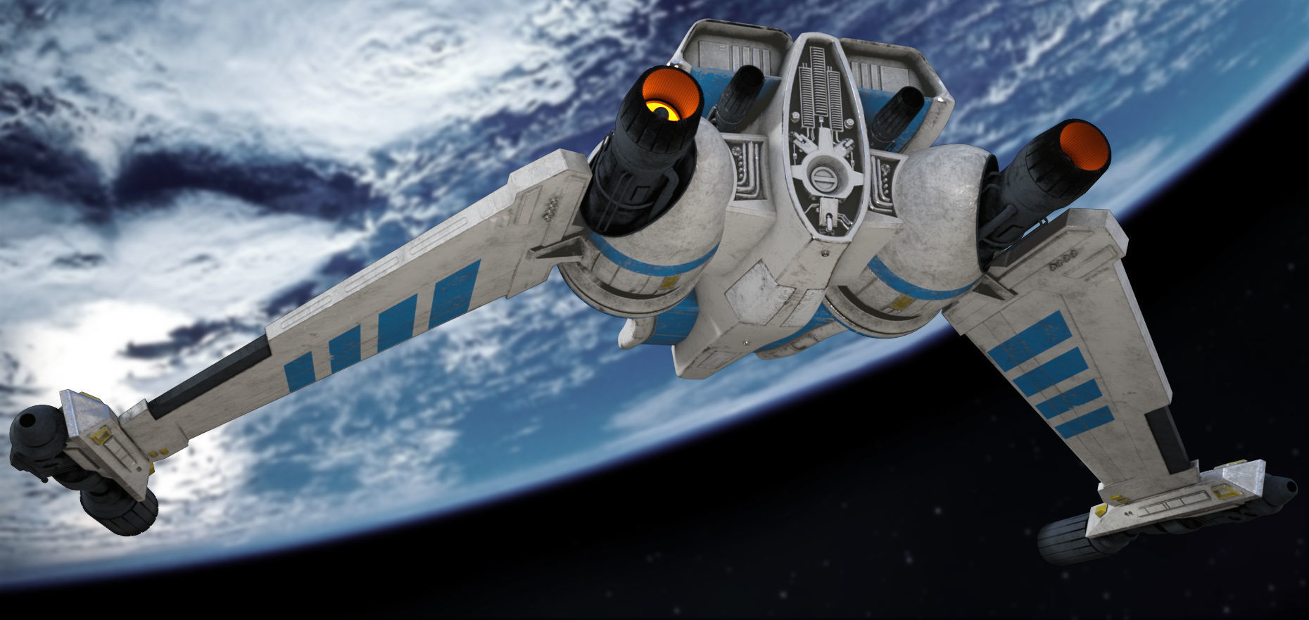 V-Wing Heavy Interceptor 3D model animated | CGTrader