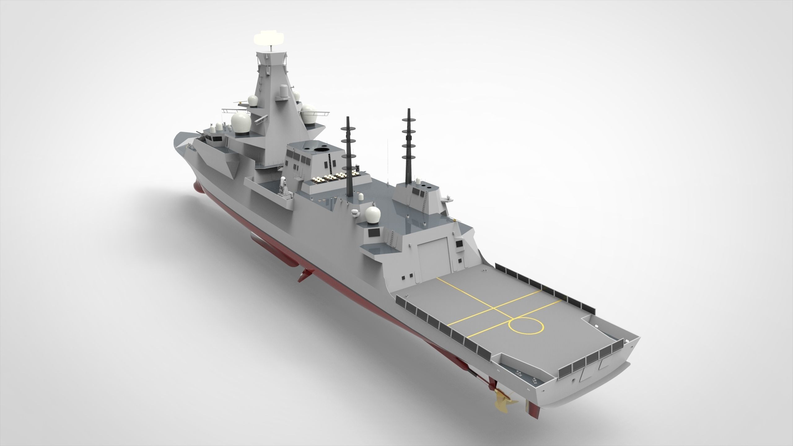3D model Frigate Type 0 VR / AR / low-poly | CGTrader