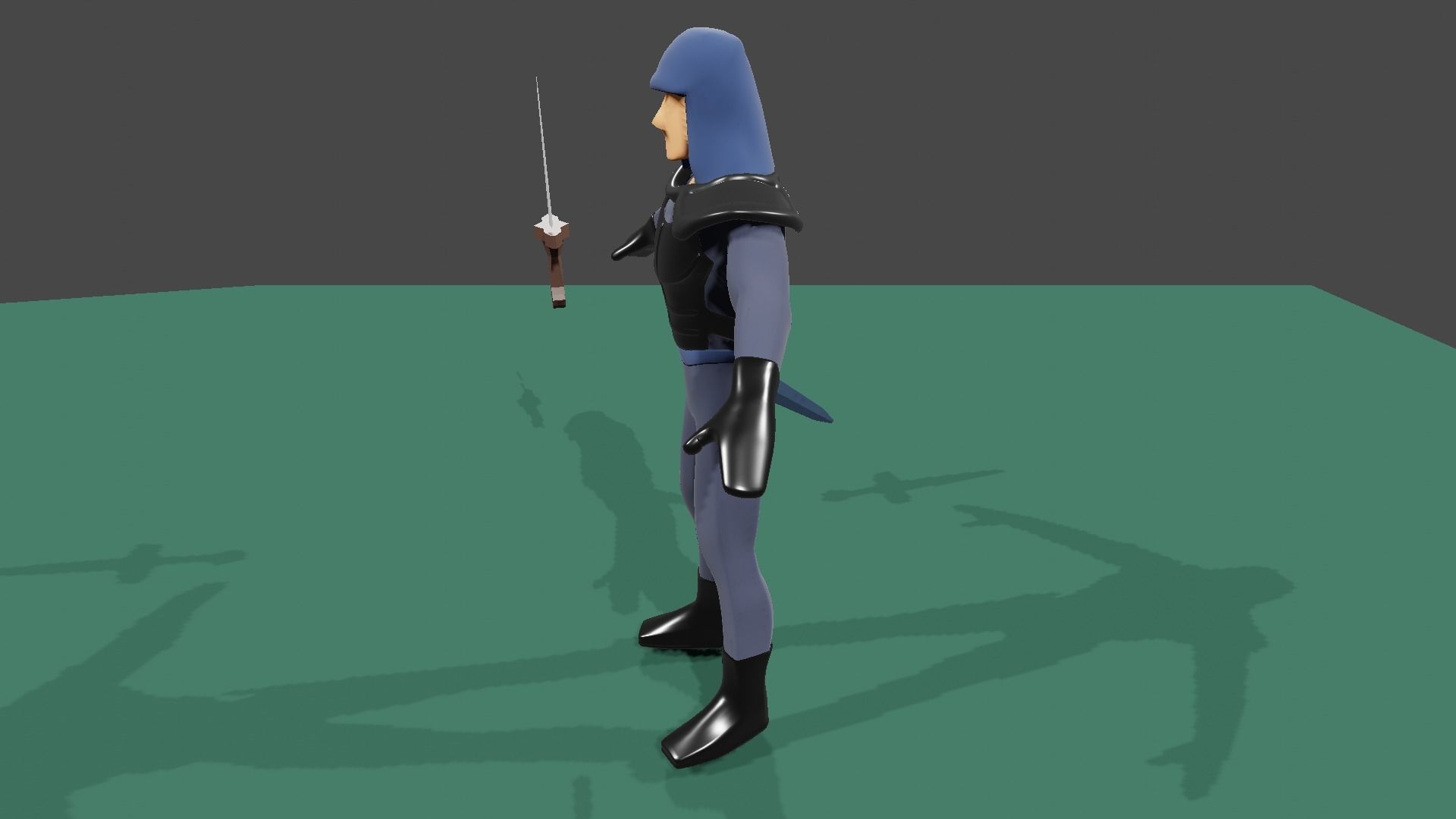 Solider animated character holding sword free VR / AR / low-poly 3D ...