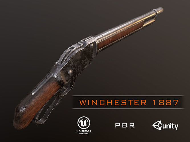 3D model Winchester 1887 shotgun ww2 pbr VR / AR / low-poly | CGTrader