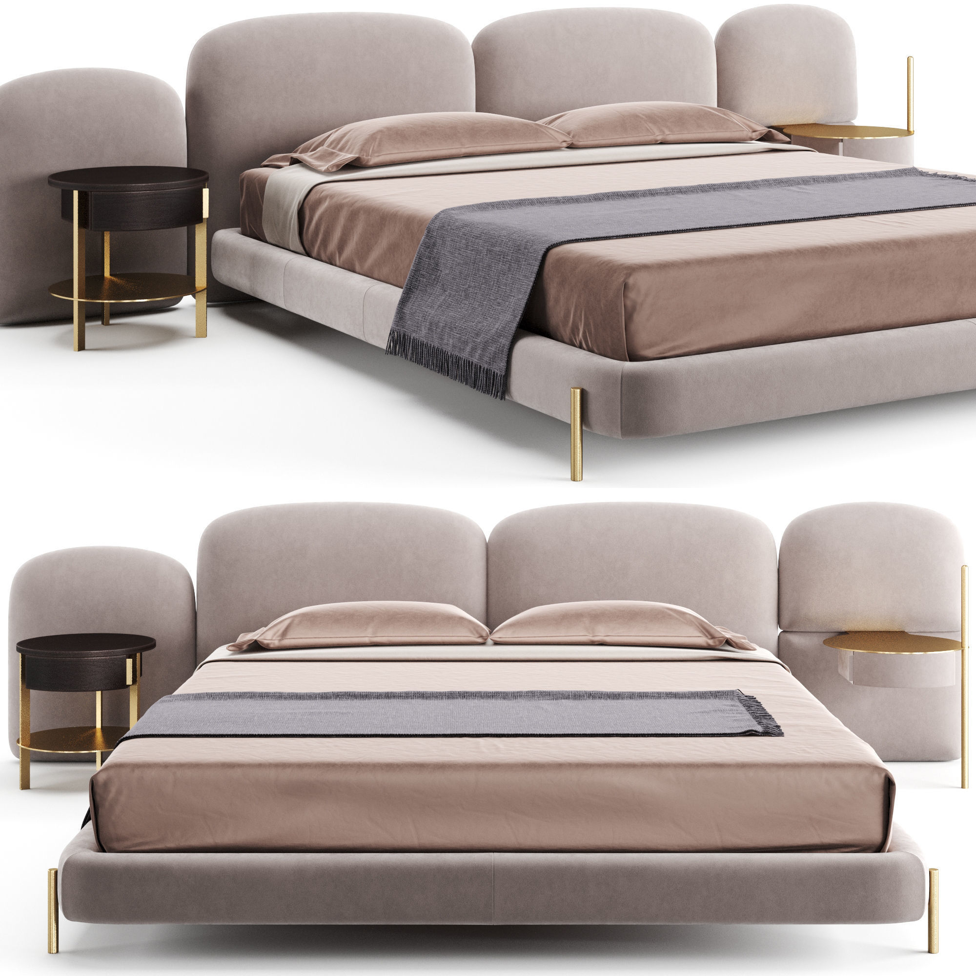 Baxter Stone Bed 3D model | CGTrader