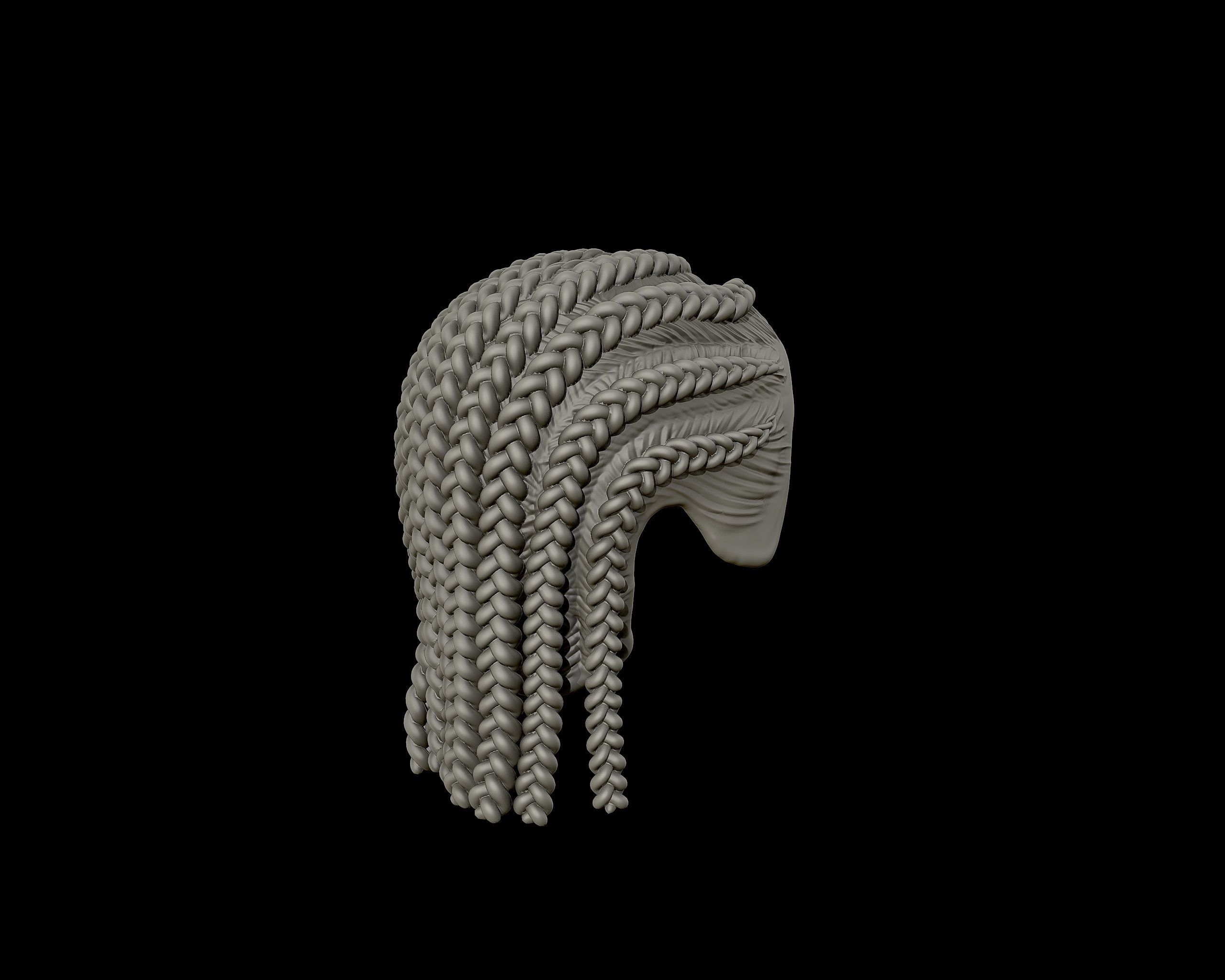 Braid Hairstyle 06 3D model 3D printable | CGTrader