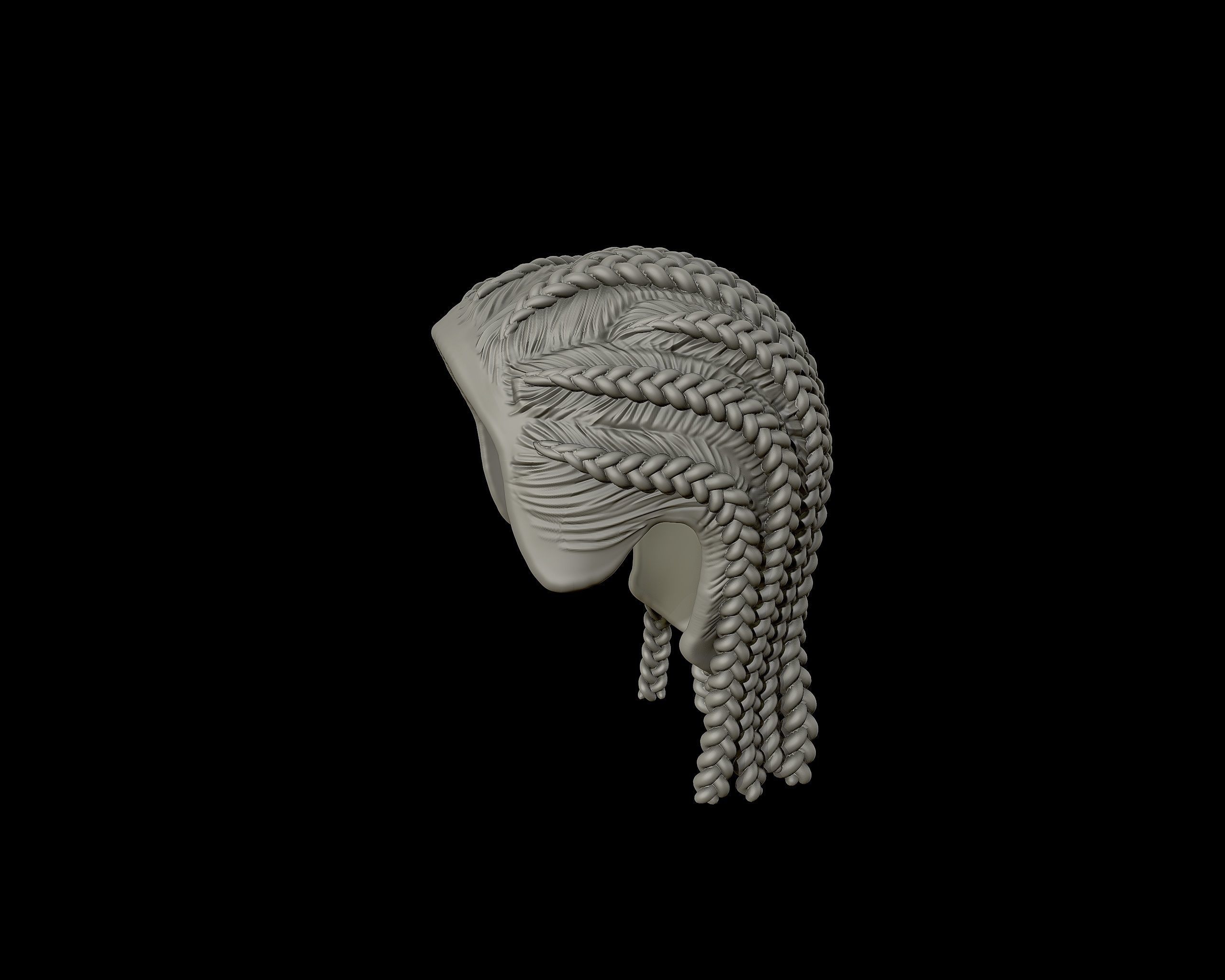 Braid Hairstyle 06 3D model 3D printable | CGTrader