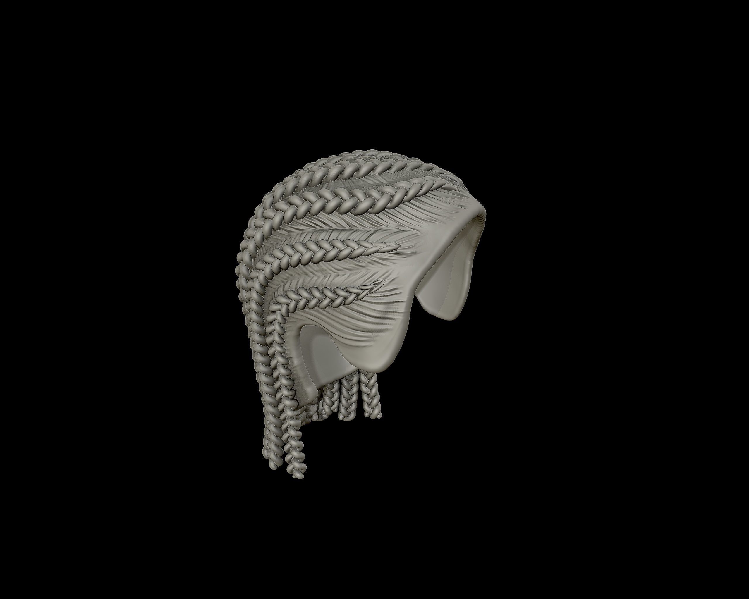 Braid Hairstyle 06 3D model 3D printable | CGTrader