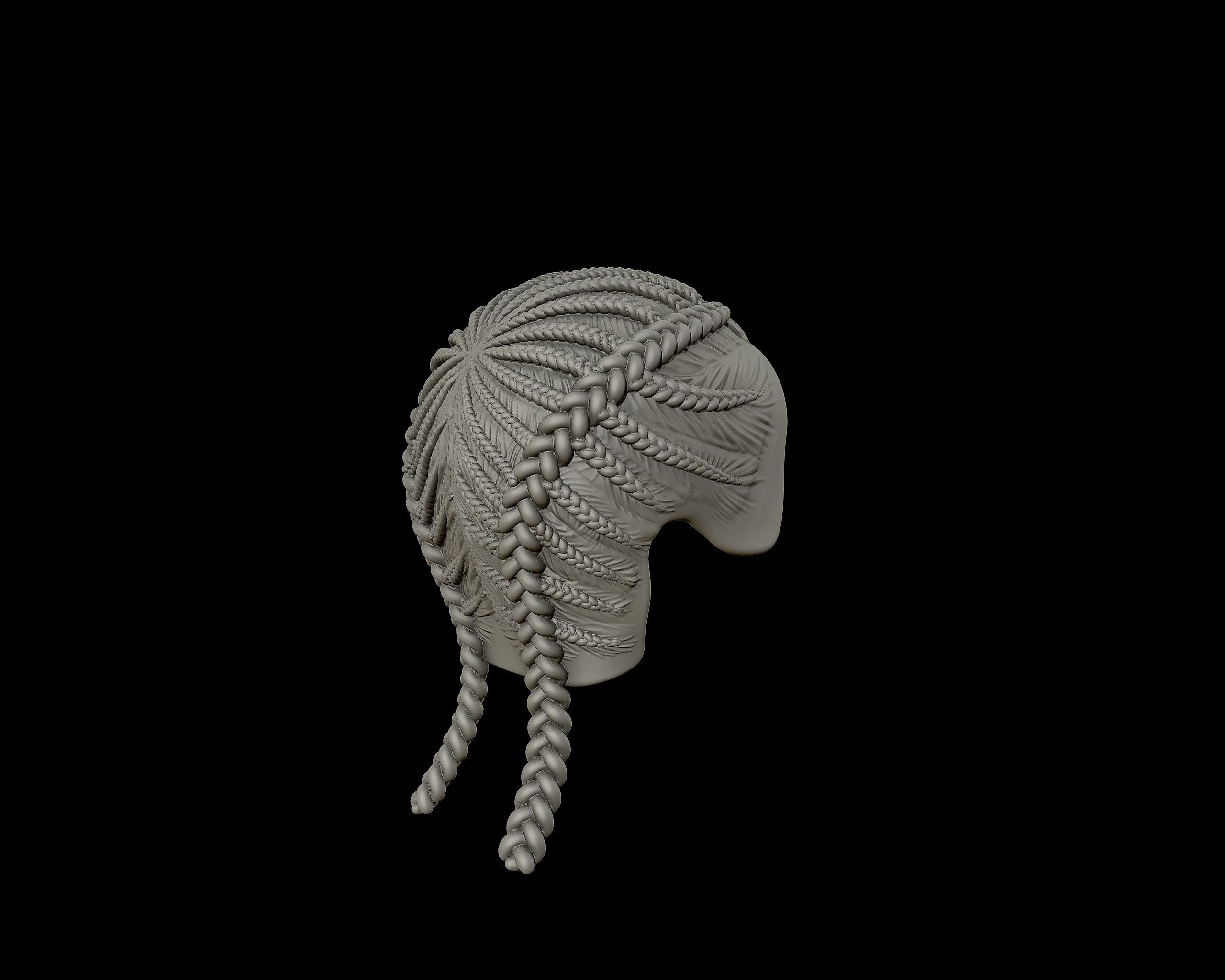Braid Hairstyle 08 3D model 3D printable | CGTrader