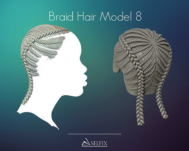 Braid Hairstyle 08 3D model 3D printable | CGTrader