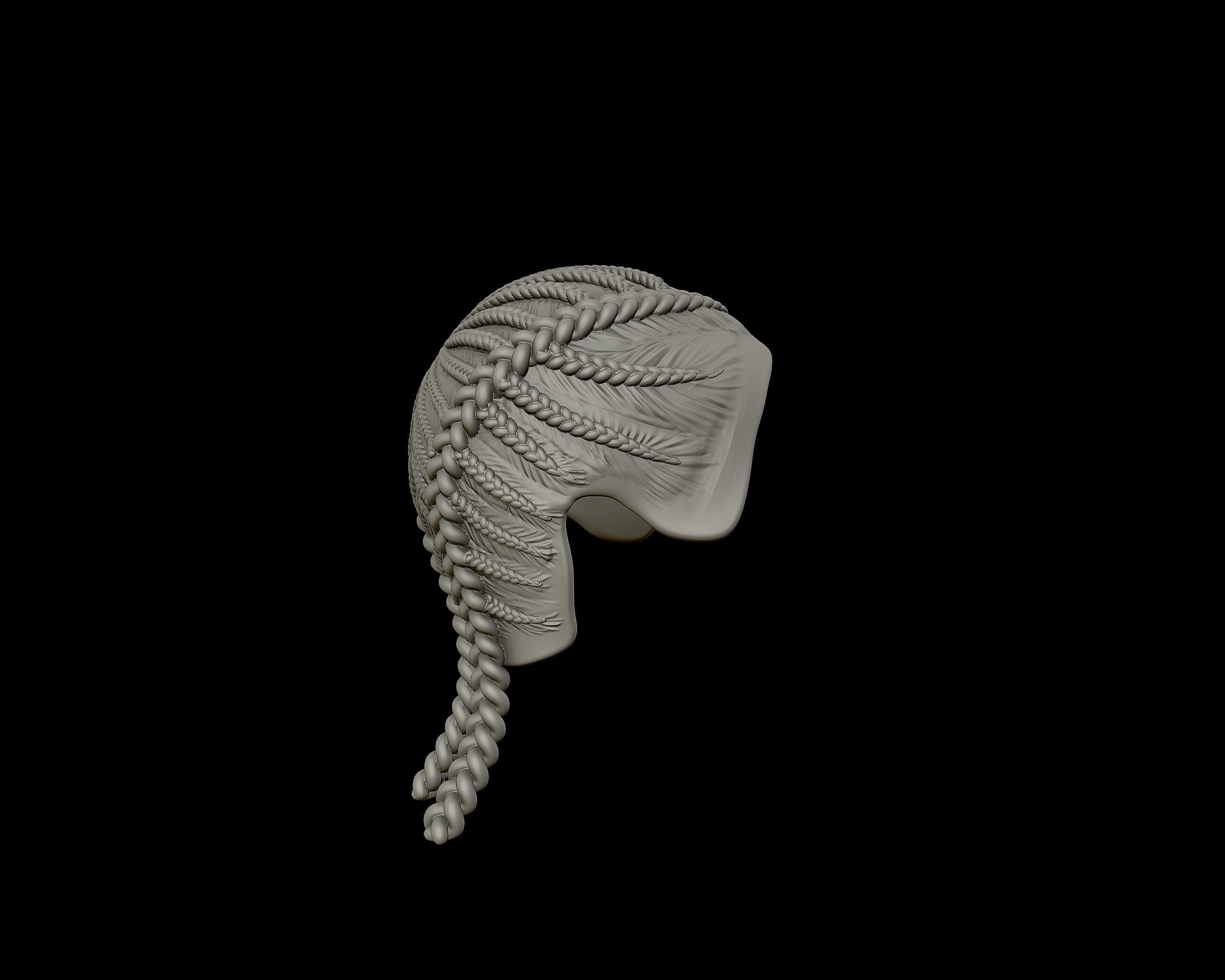 Braid Hairstyle 08 3D model 3D printable | CGTrader