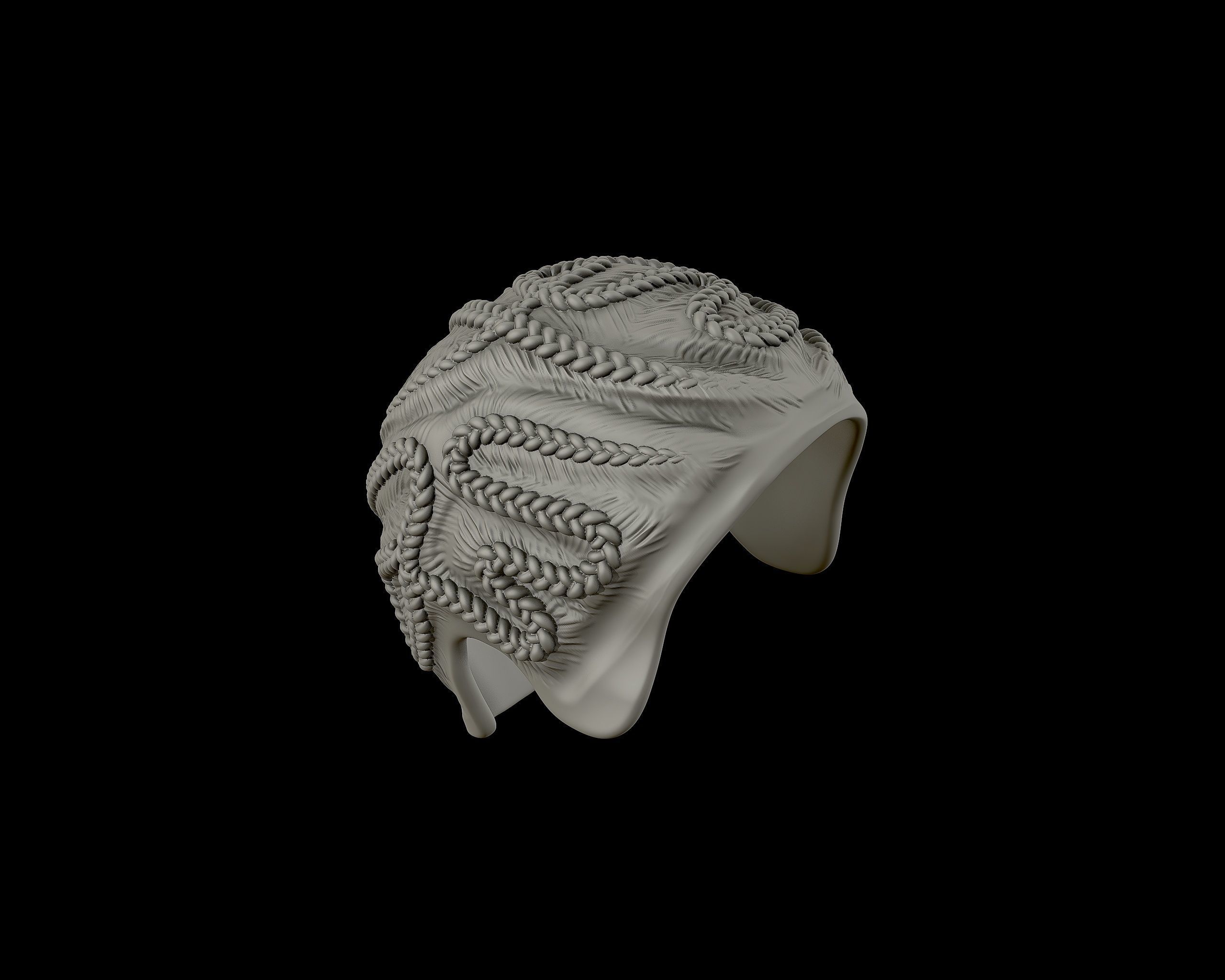 Braid Hairstyle 09 3D model 3D printable | CGTrader
