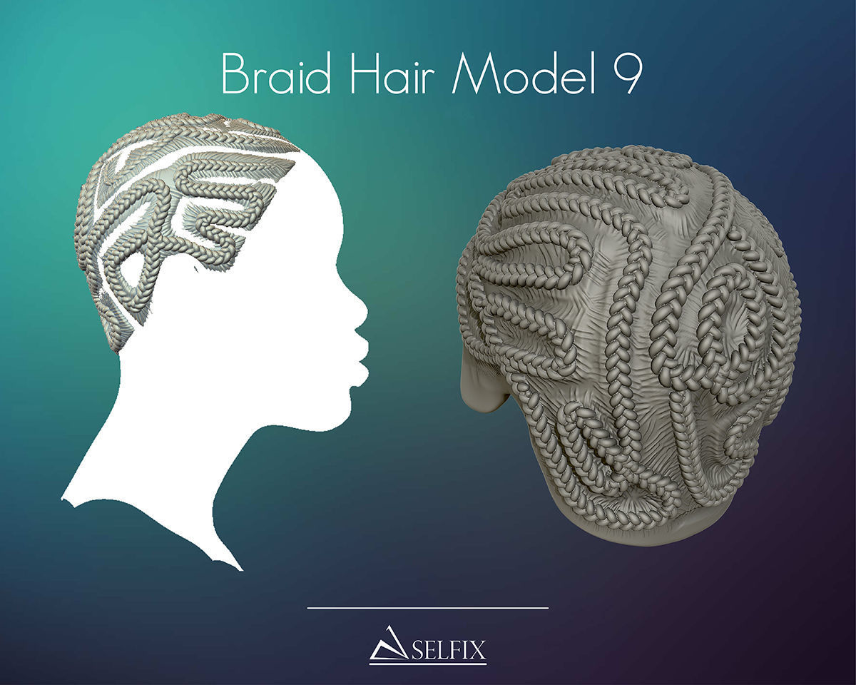 Braid Hairstyle 09 3D model 3D printable | CGTrader