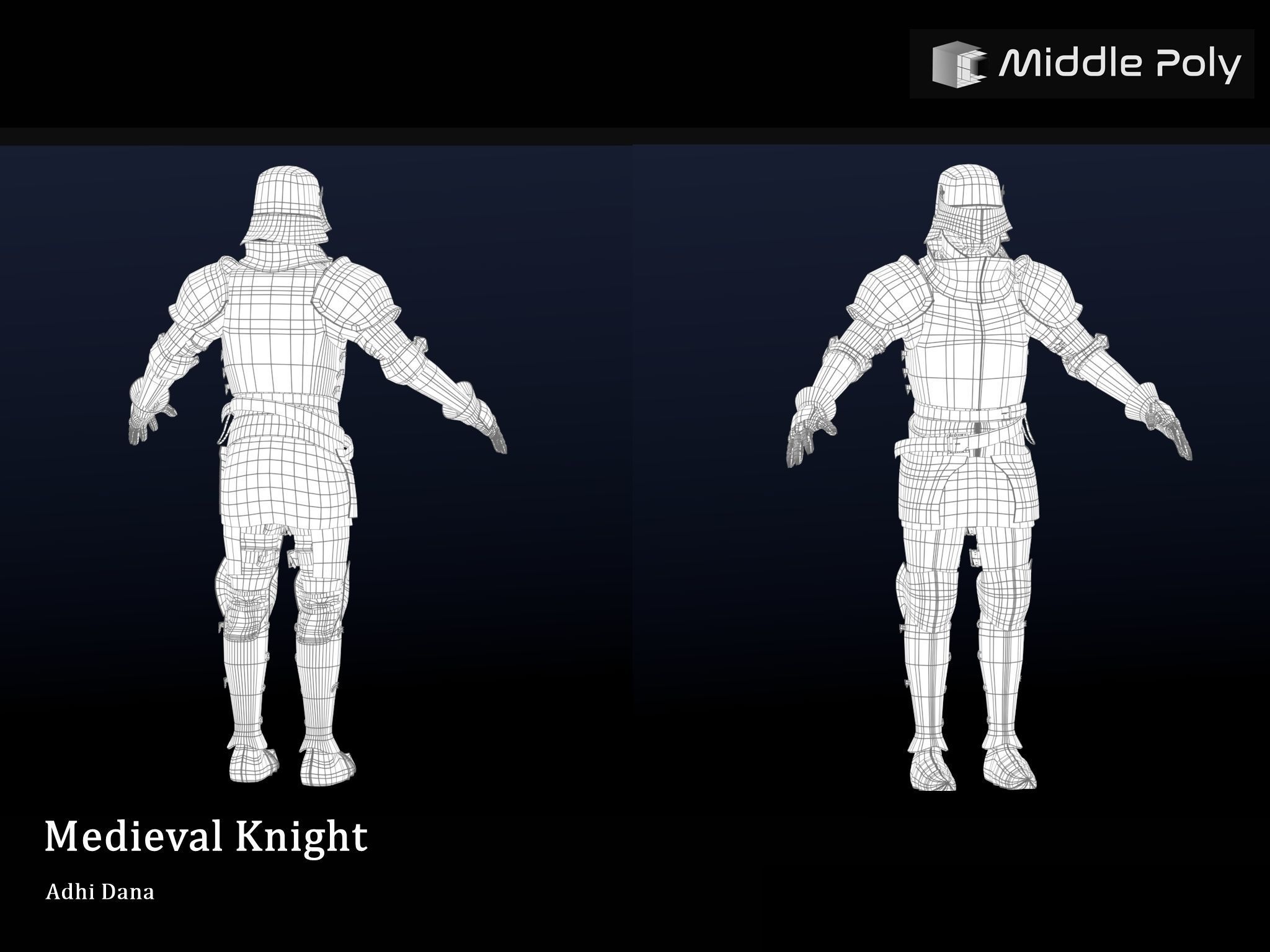 3D model Medieval Knight VR / AR / low-poly rigged | CGTrader