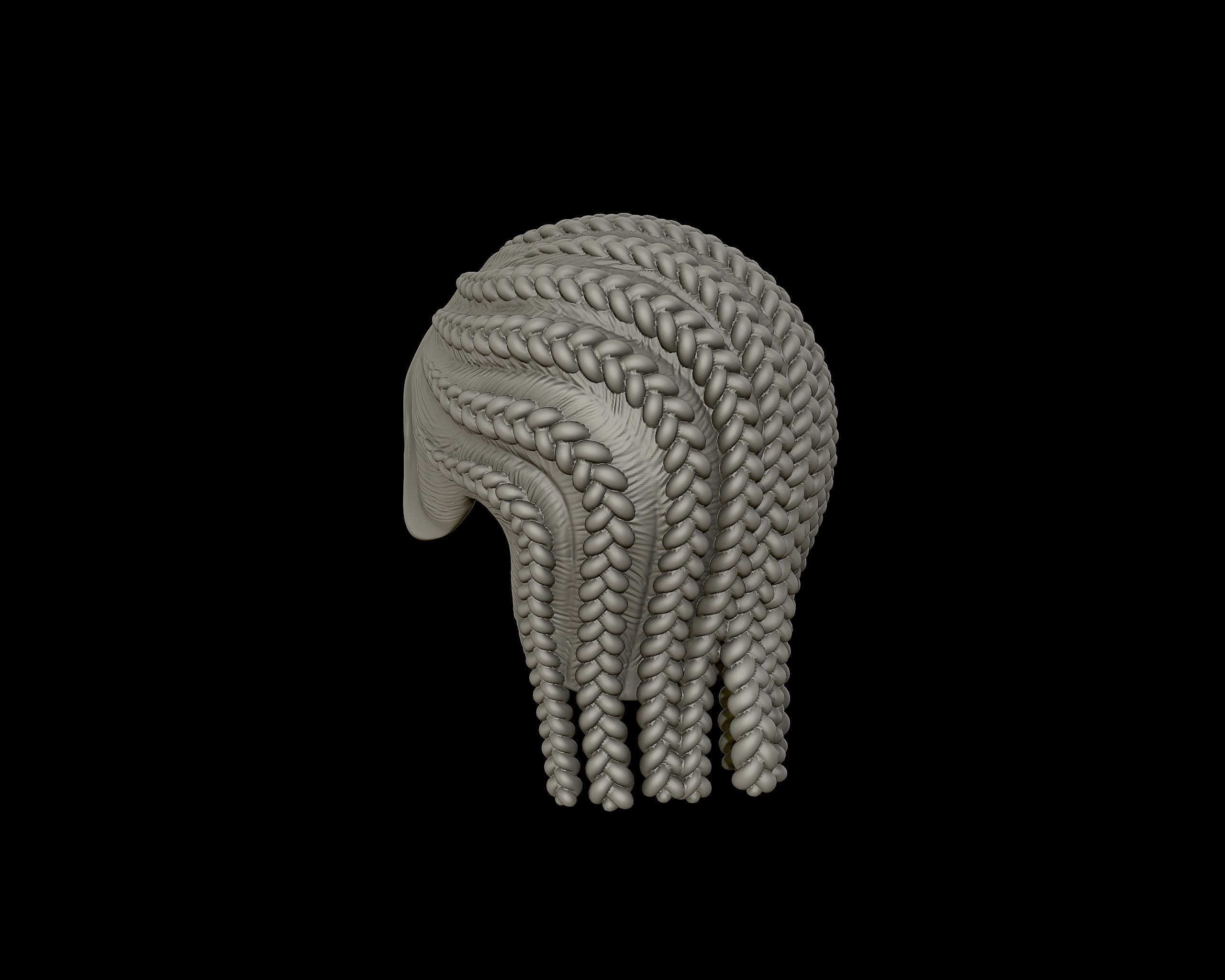 Braid Hairstyle 11 3D model 3D printable | CGTrader
