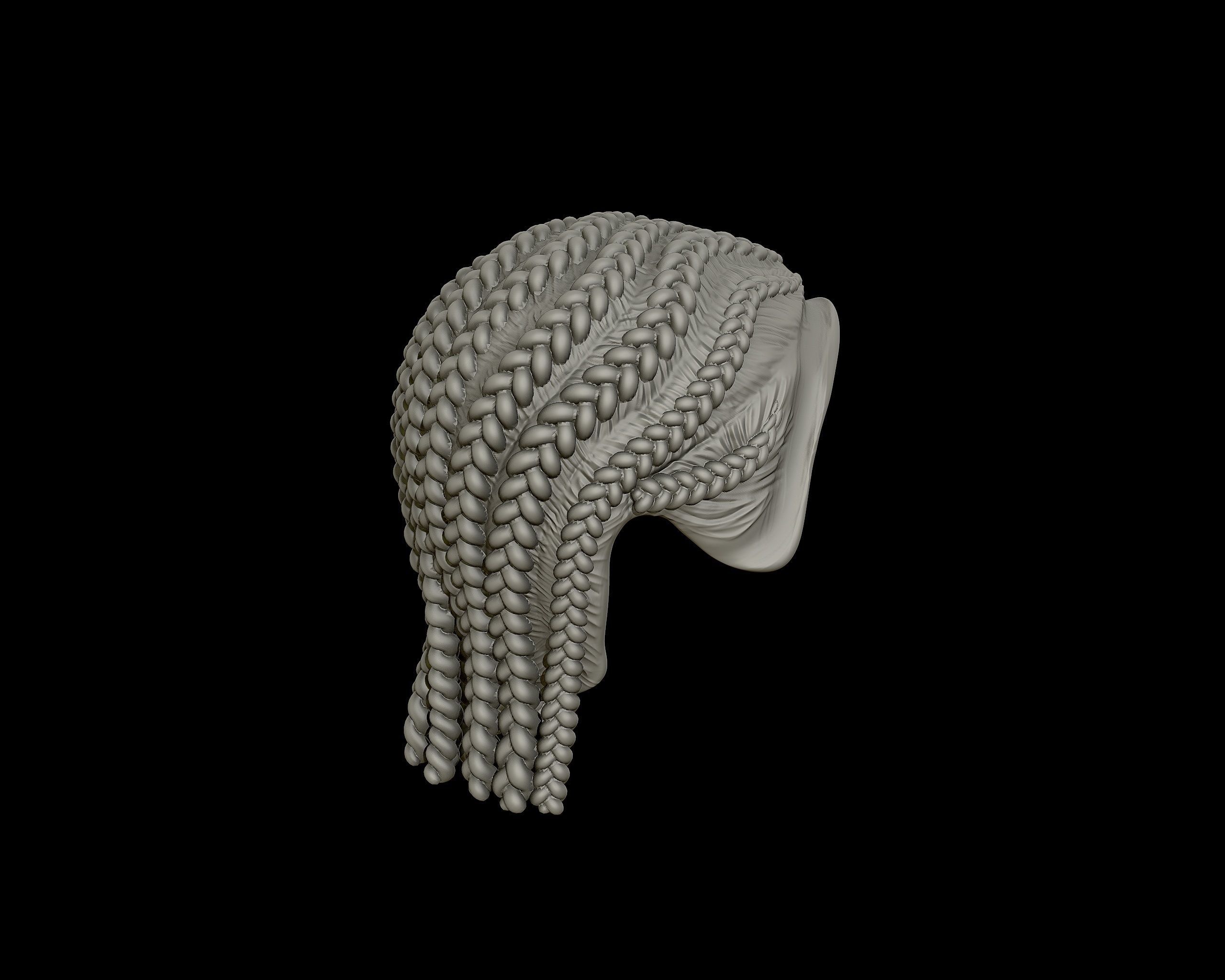 Braid Hairstyle 11 3D model 3D printable | CGTrader