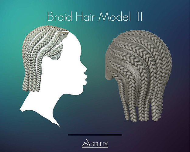 Braid Hairstyle 11 3D model 3D printable | CGTrader