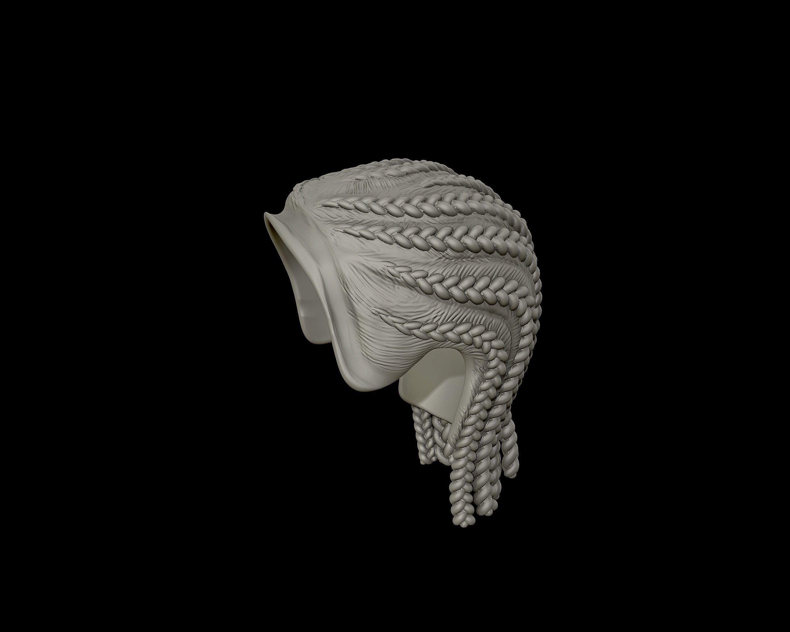 Braid Hairstyle 11 3D model 3D printable | CGTrader