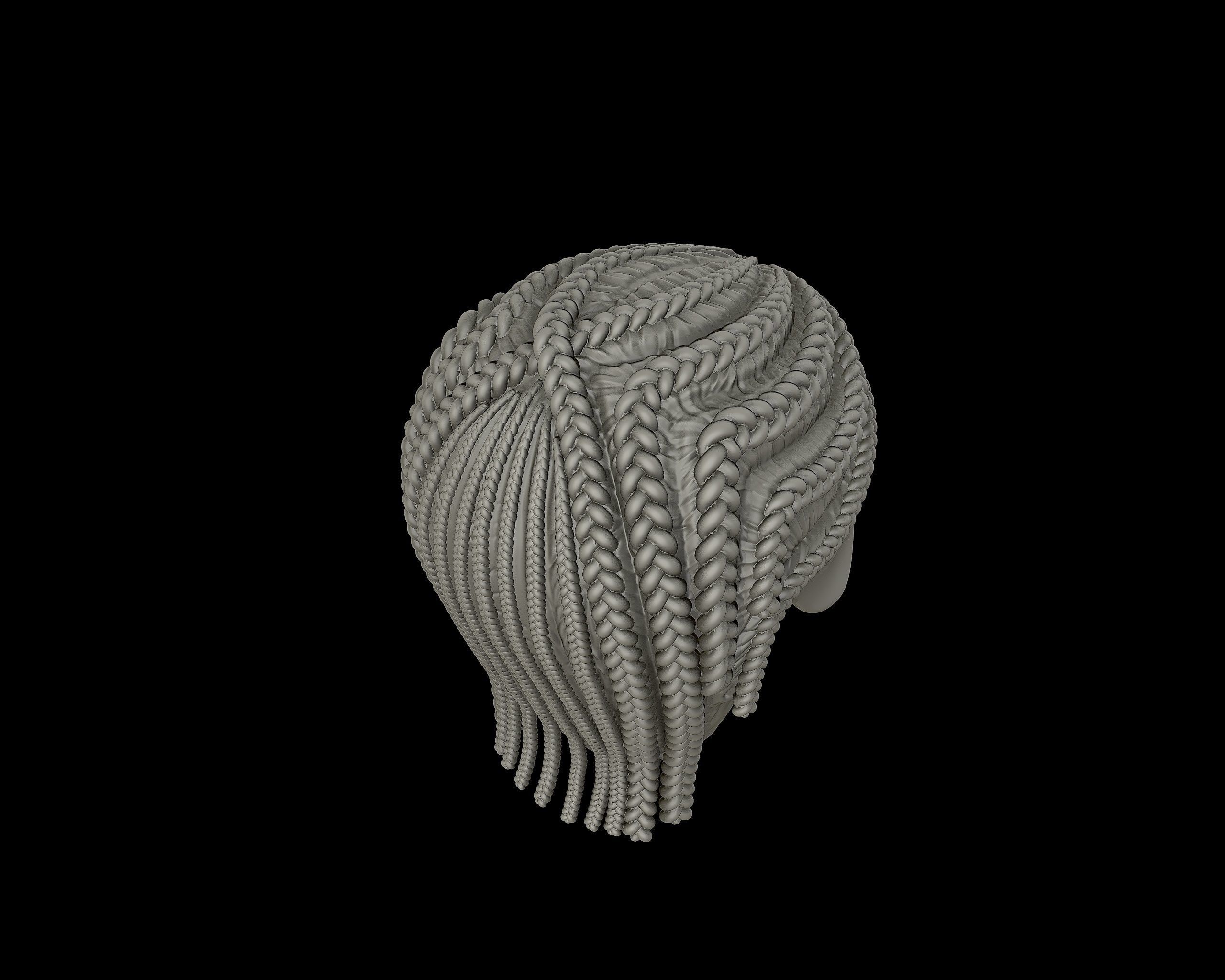 Braid Hairstyle 12 3D model 3D printable | CGTrader