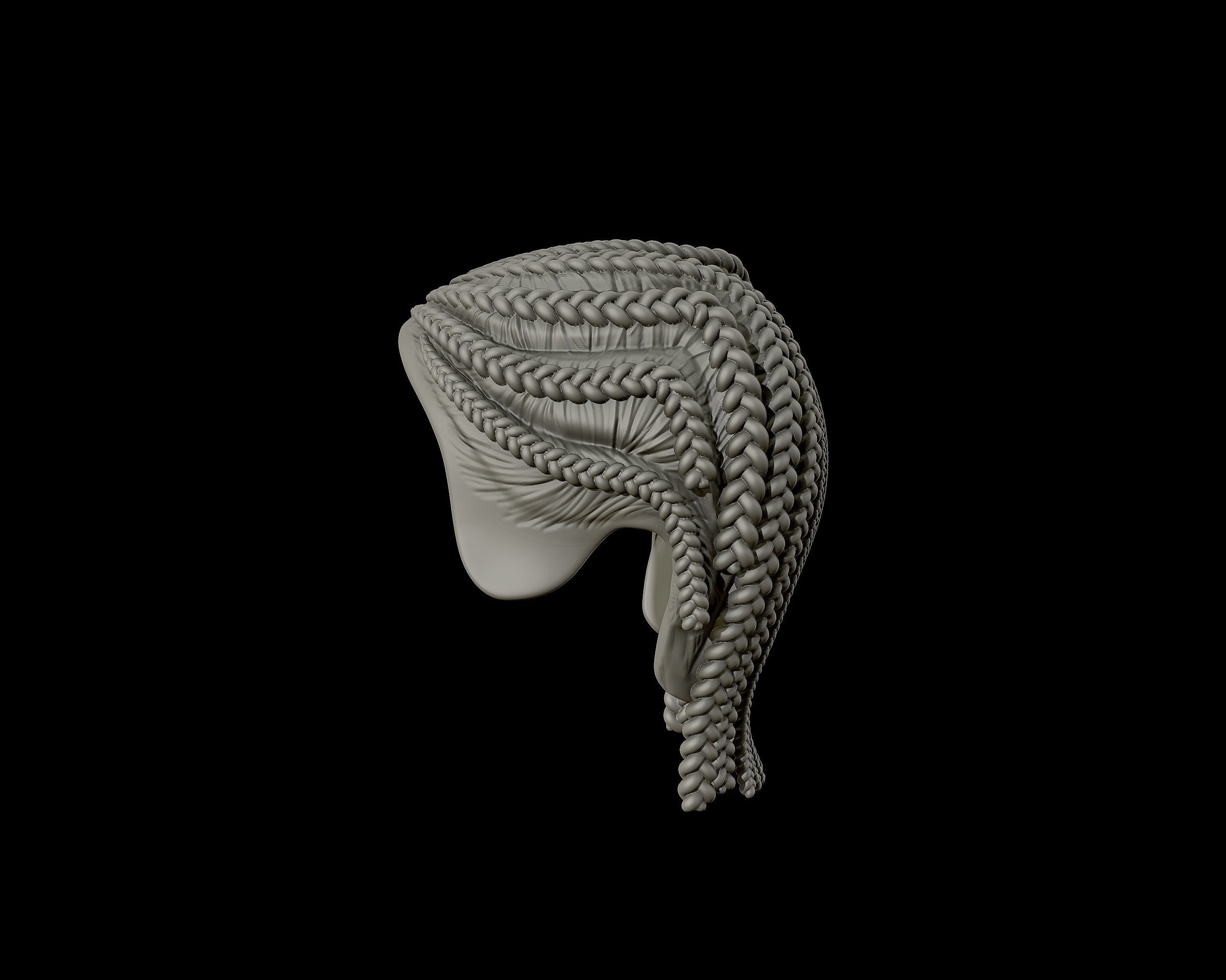 Braid Hairstyle 12 3D model 3D printable | CGTrader