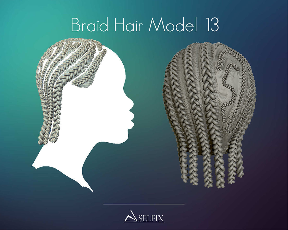 3D printable model Braid Hairstyle 13 | CGTrader