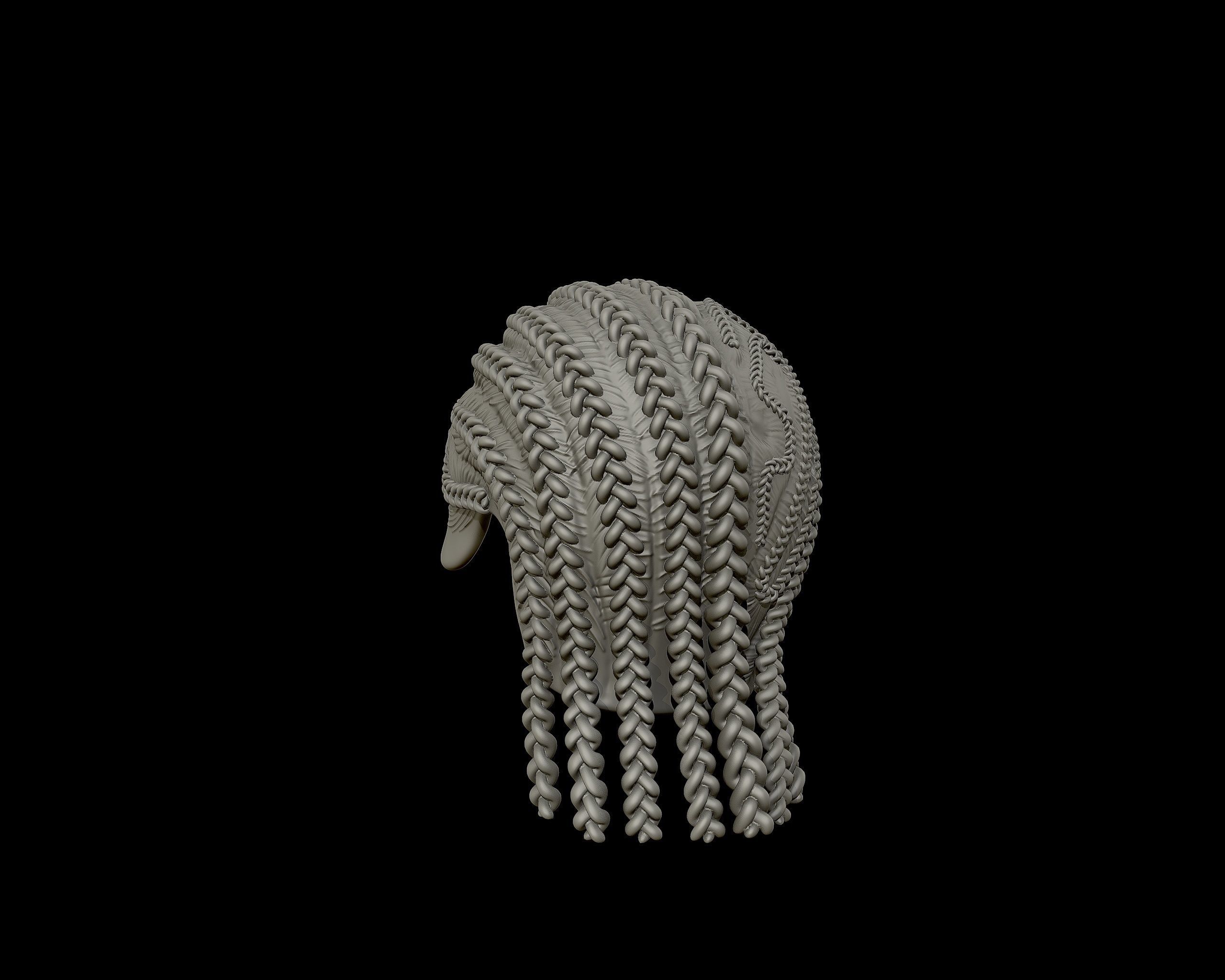 Braid Hairstyle 13 3D model 3D printable | CGTrader