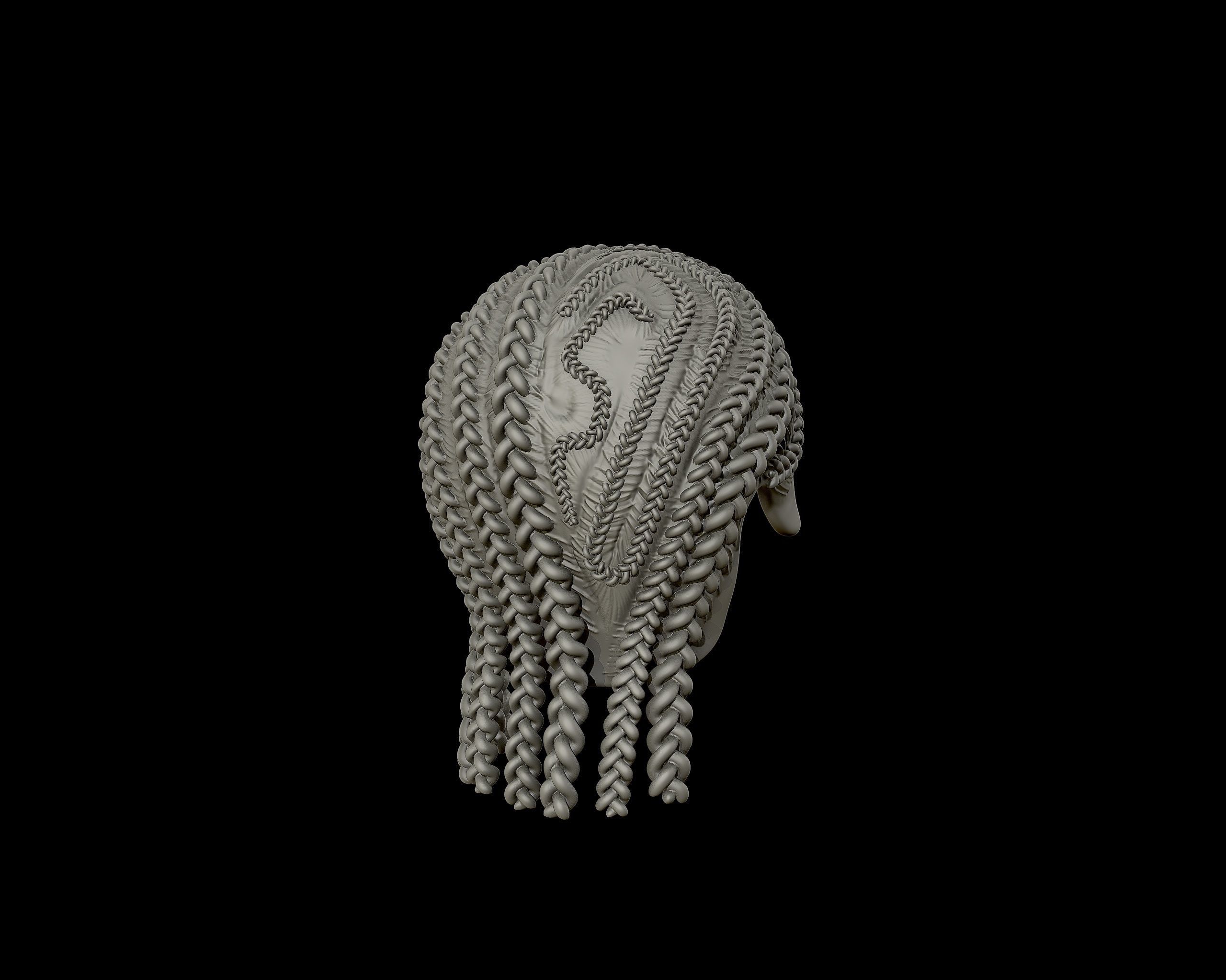 Braid Hairstyle 13 3D model 3D printable | CGTrader