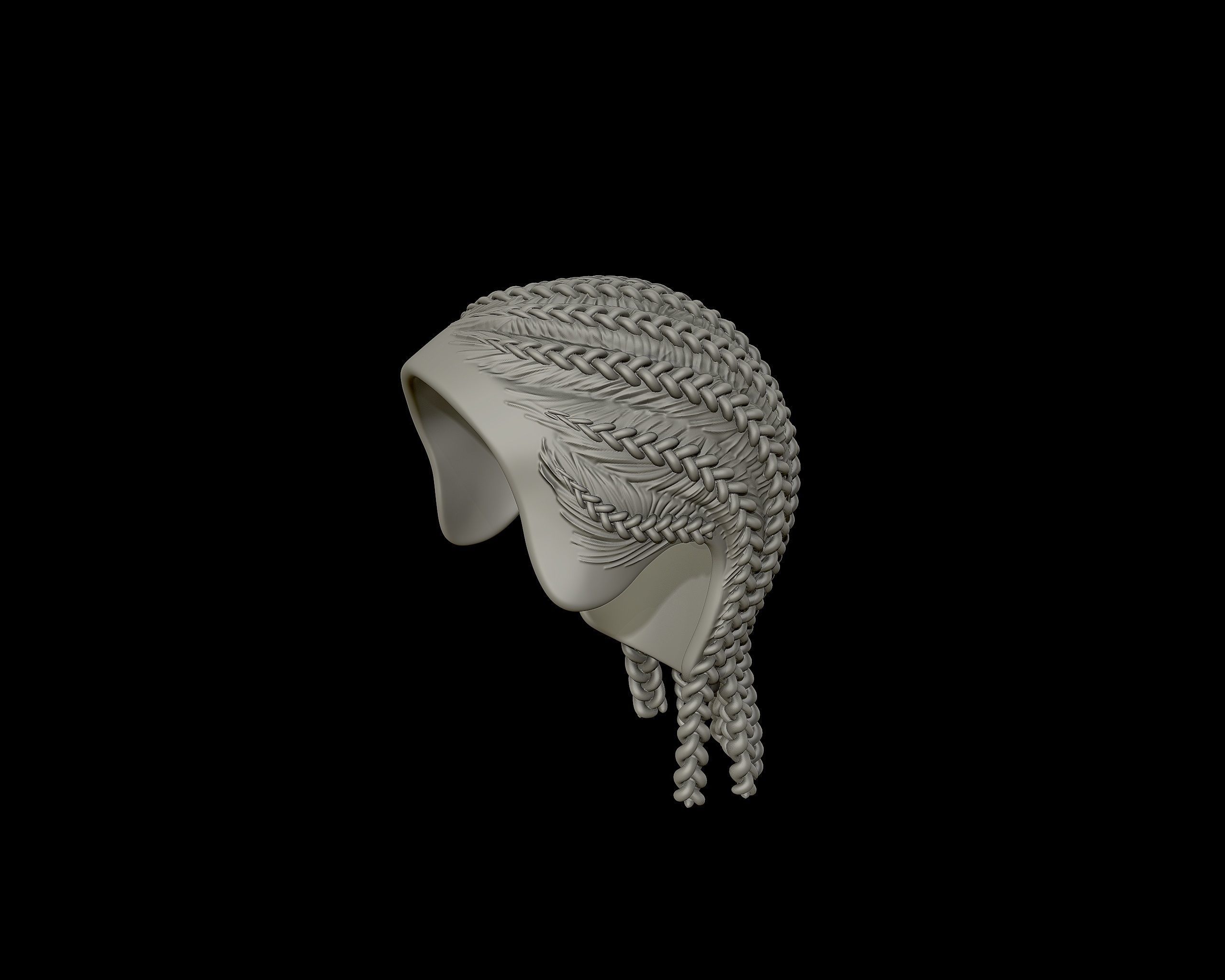 Braid Hairstyle 13 3D model 3D printable | CGTrader