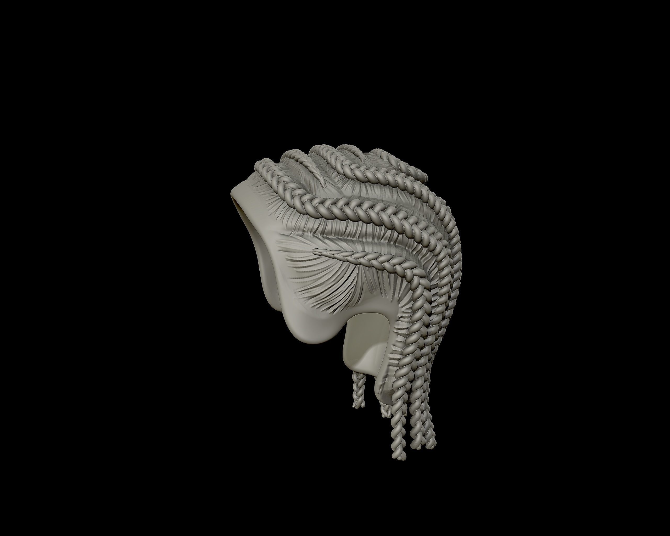 Braid Hairstyle 15 3D model 3D printable | CGTrader