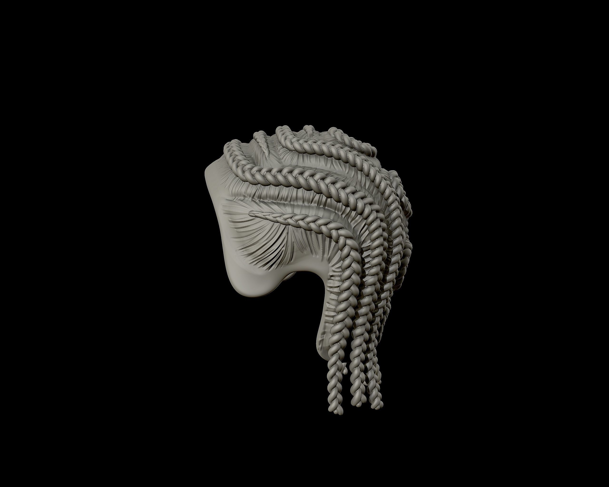 Braid Hairstyle 15 3D model 3D printable | CGTrader