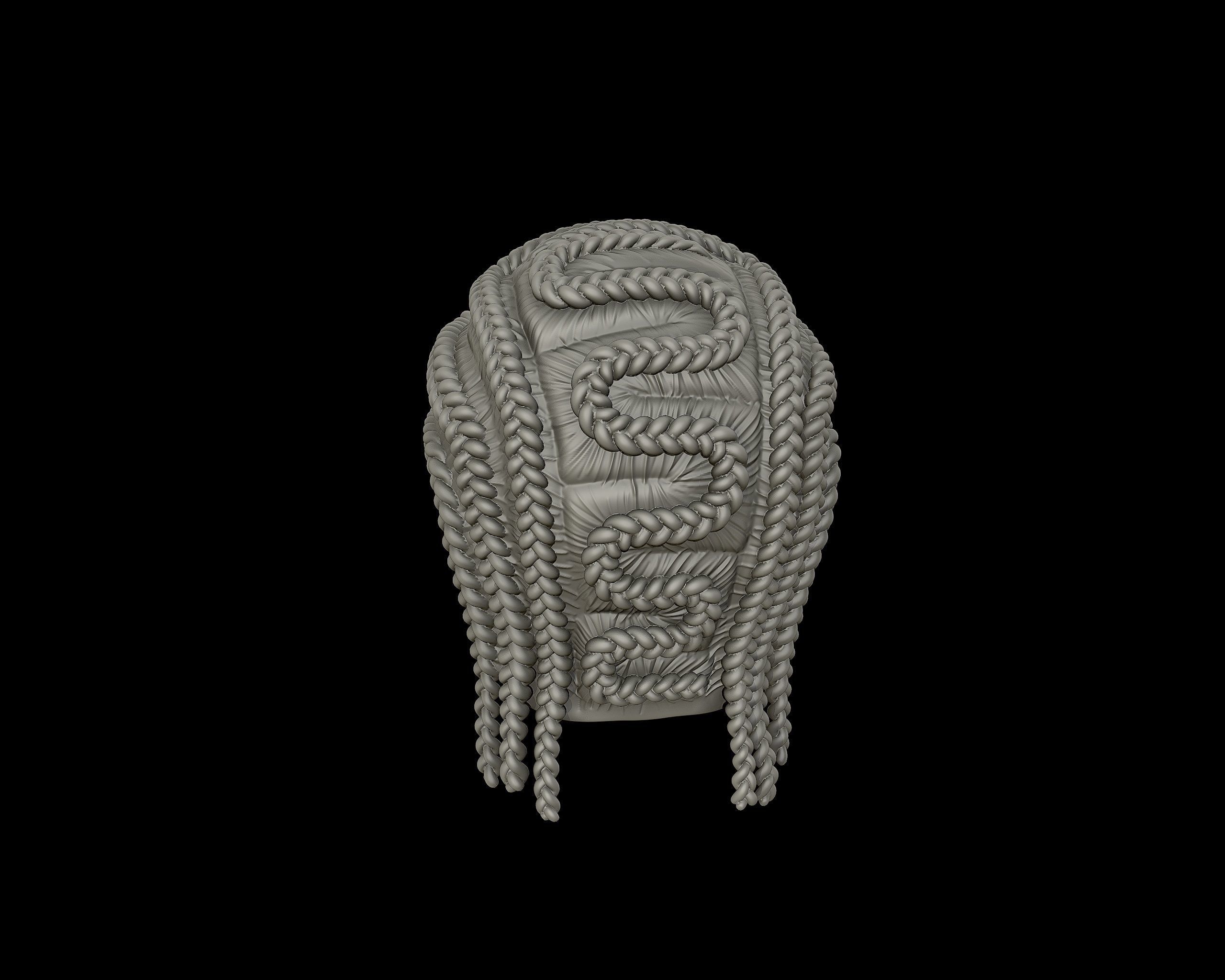 Braid Hairstyle 15 3D model 3D printable | CGTrader