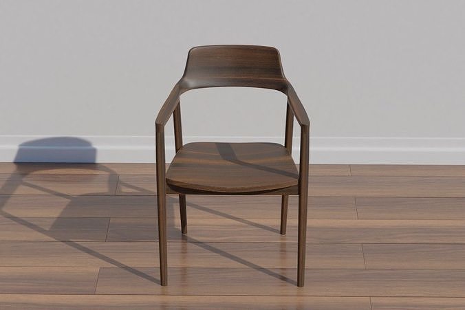 wooden dining chair code DEN 18 brown OAK wood texture 3D model | CGTrader