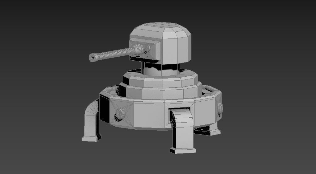 3D model Three Gun Turrets VR / AR / low-poly | CGTrader