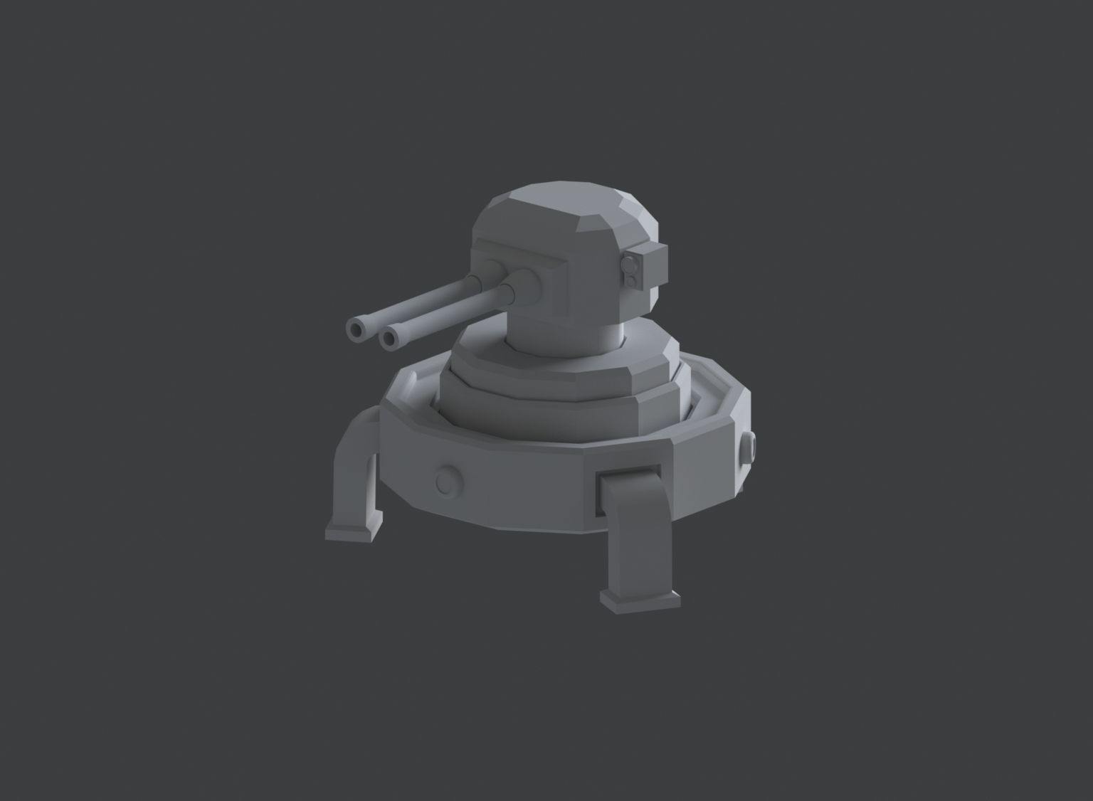 3D model Three Gun Turrets VR / AR / low-poly | CGTrader