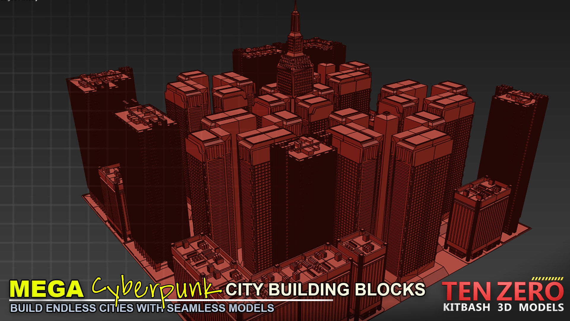 MEGA CYBERPUNK CITY BUILDING BLOCKS 3D model | CGTrader