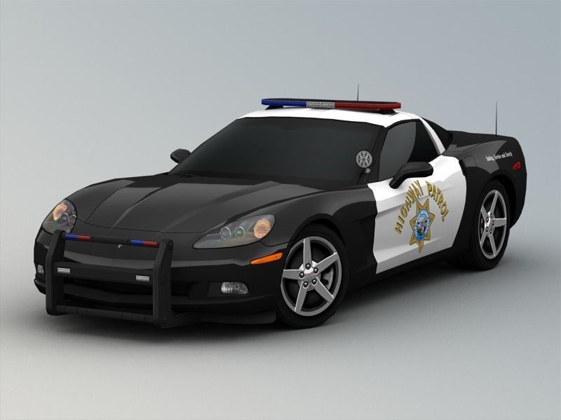 3D model Chevrolet Corvette C6 Police Car VR / AR / low-poly rigged ...