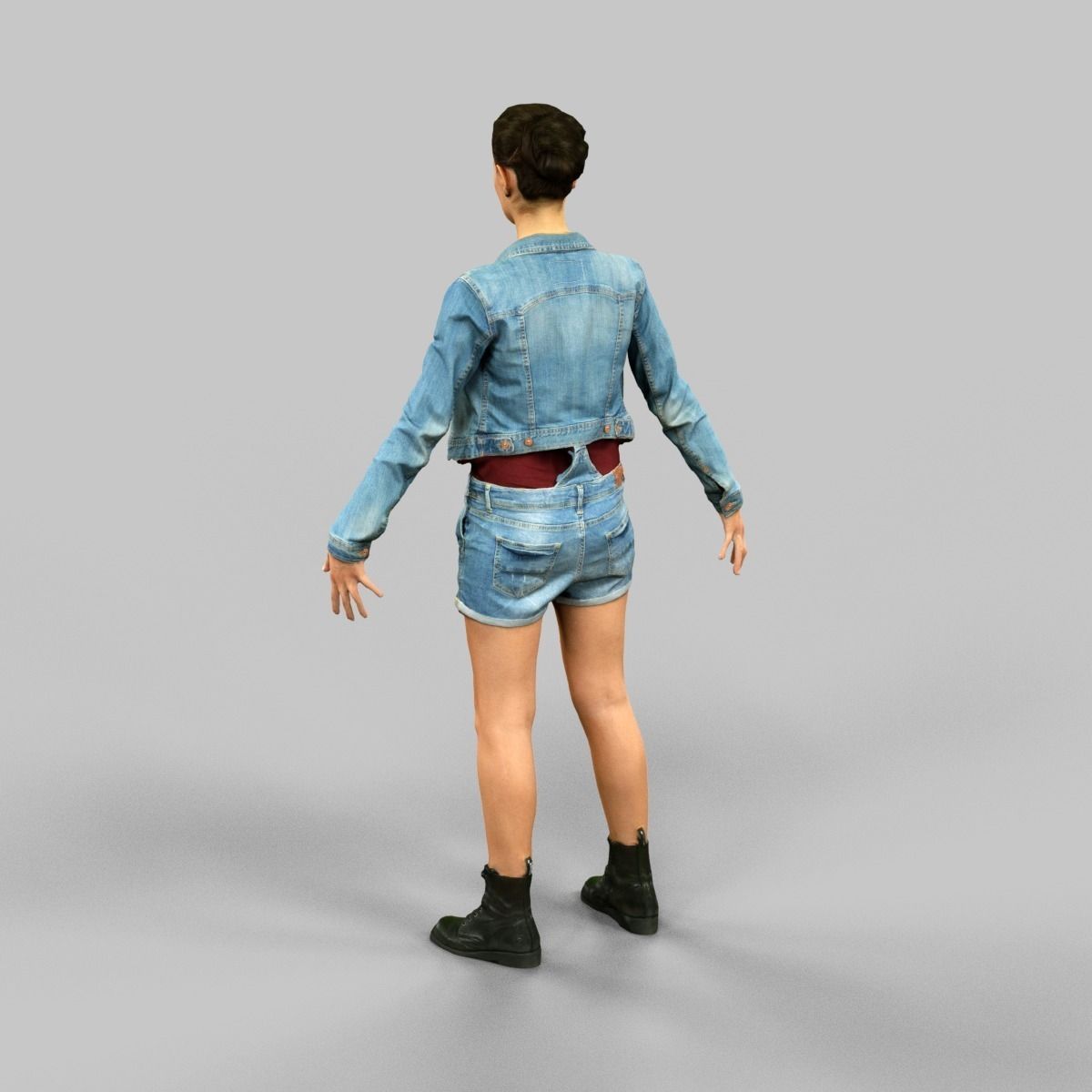 3D model A-Pose Girl ready for rigging VR / AR / low-poly | CGTrader