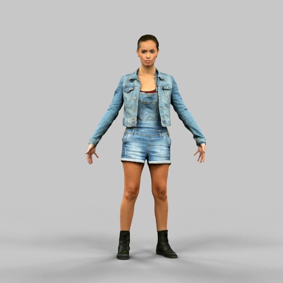 3D model A-Pose Girl ready for rigging VR / AR / low-poly | CGTrader