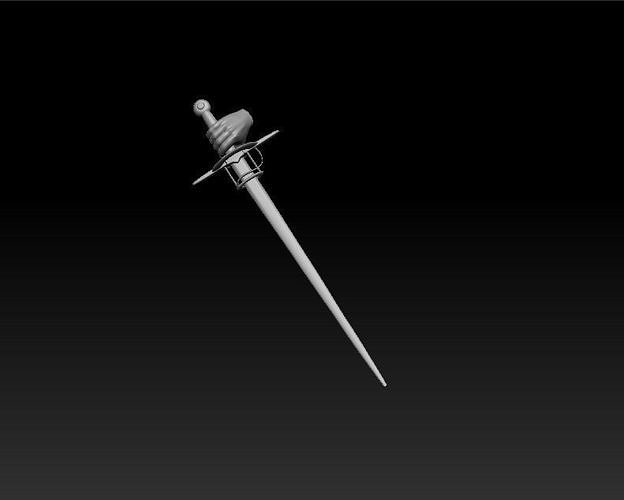 Hand with renaissance sword 3D model 3D printable | CGTrader