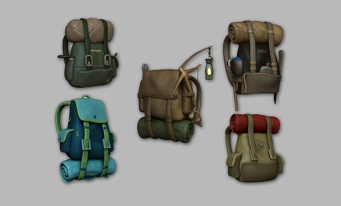 05 Adventurer Camping Backpacks 3D Model Collection | CGTrader