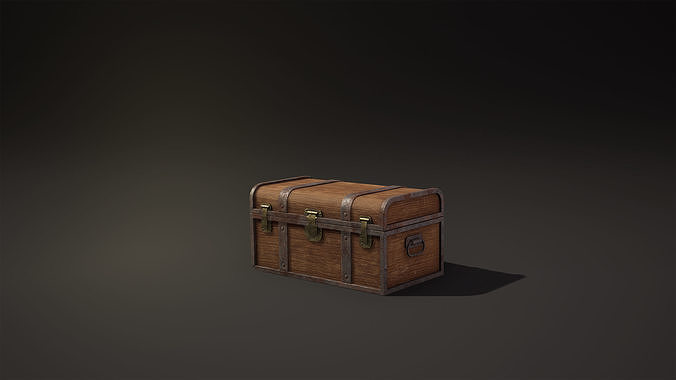 3D model Chest Game-Ready wooden VR / AR / low-poly | CGTrader