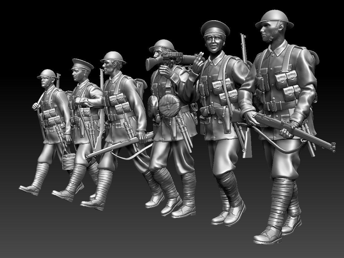 British soldiers ww1 3D model 3D printable | CGTrader