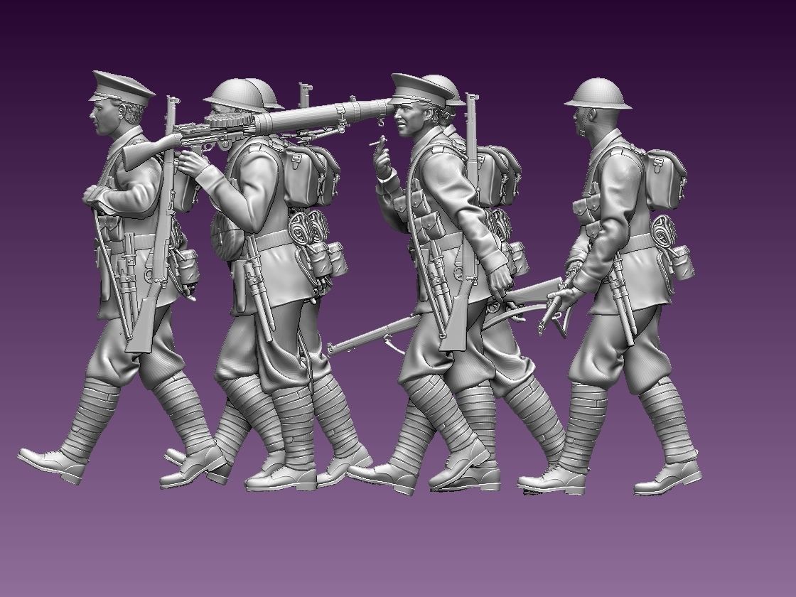 British soldiers ww1 3D model 3D printable | CGTrader