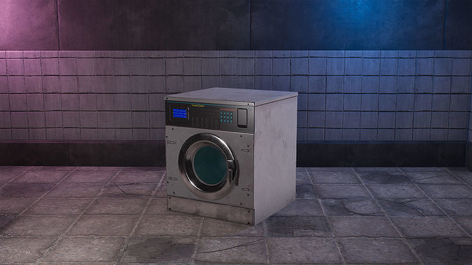 3D model Cyberpunk Laundry Room Washing Machine Game-Ready VR / AR ...