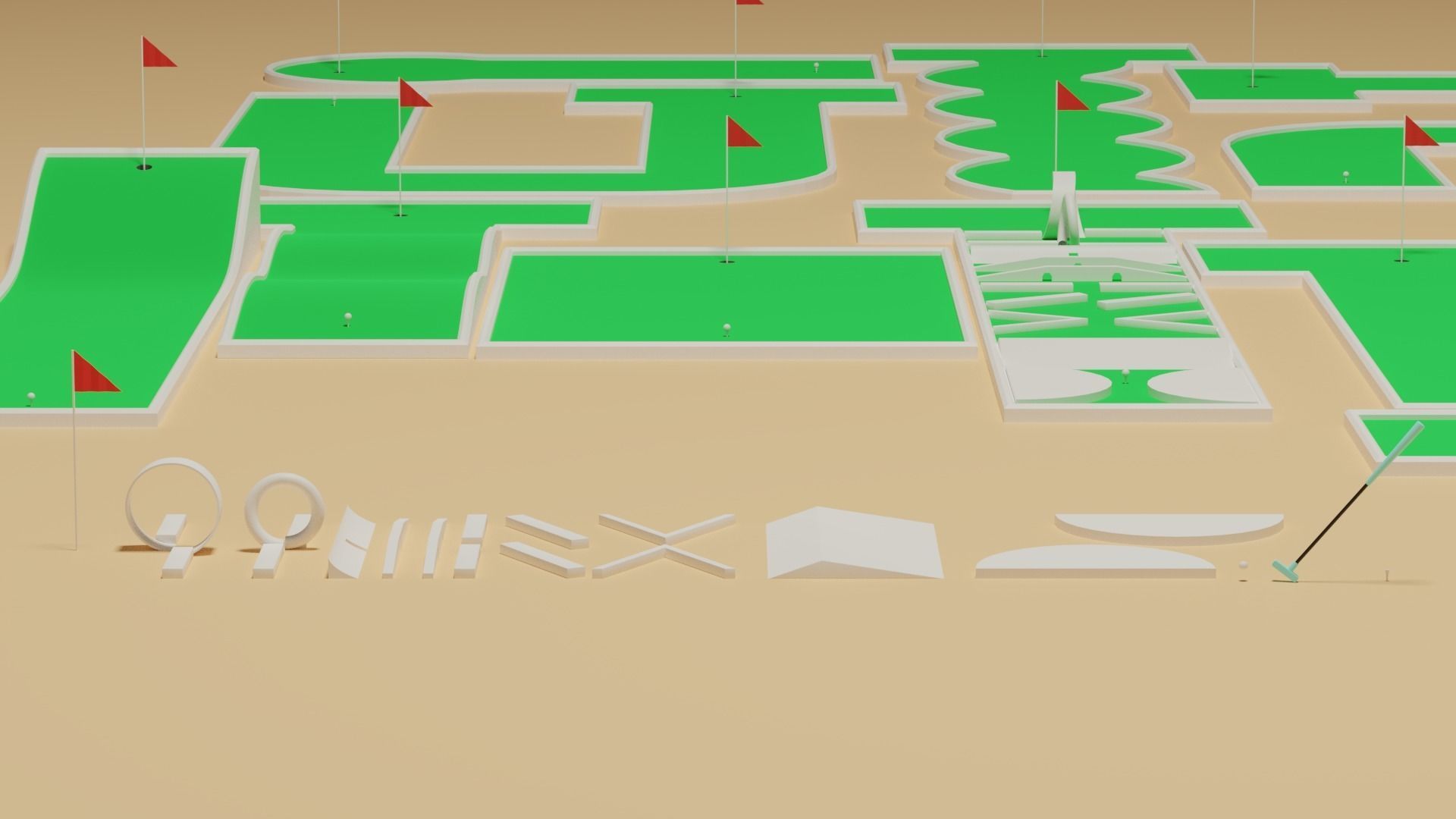 3D model Mini Golf Course Collection VR / AR / low-poly | CGTrader