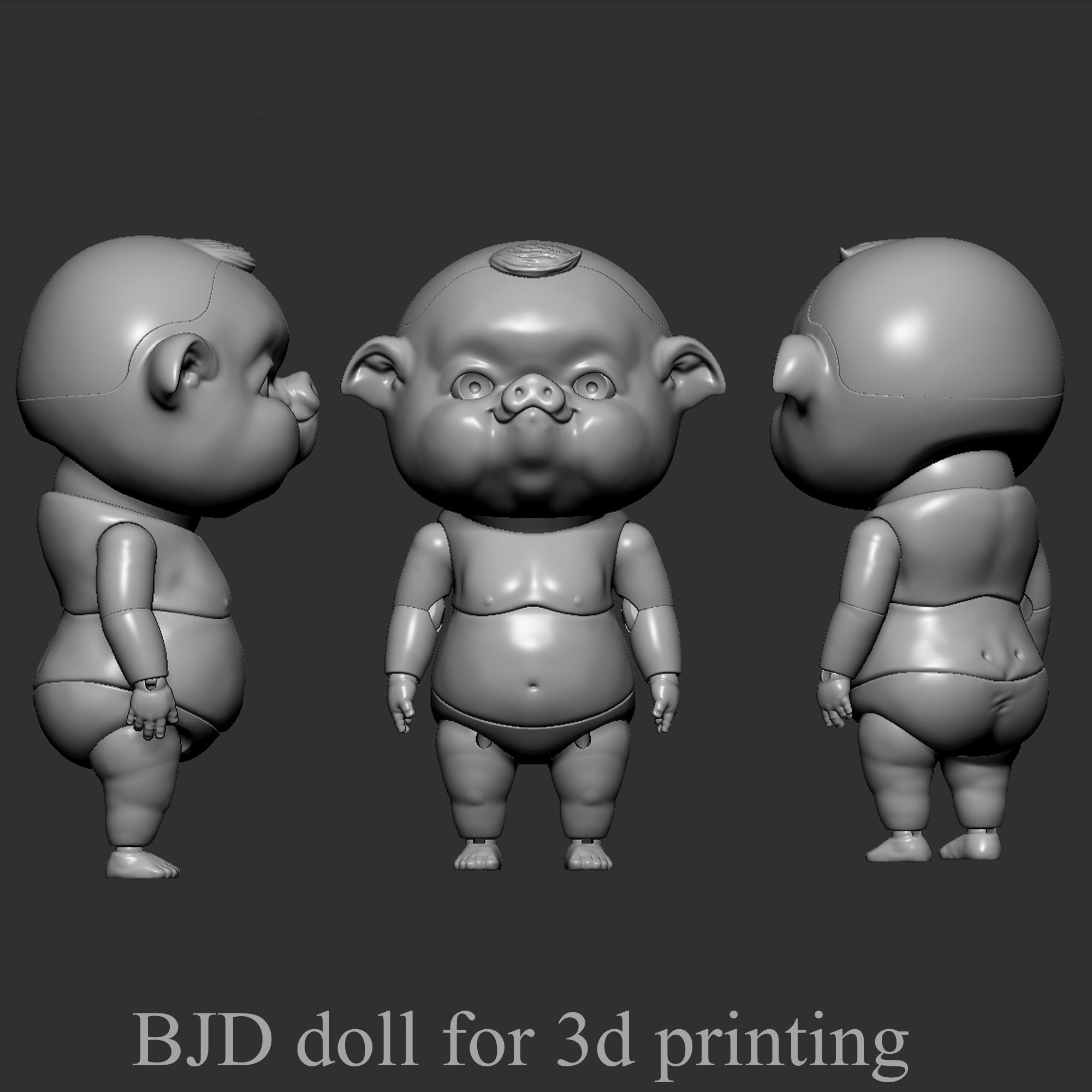 BJD doll for 3d printing is PIGY 3D model 3D printable | CGTrader