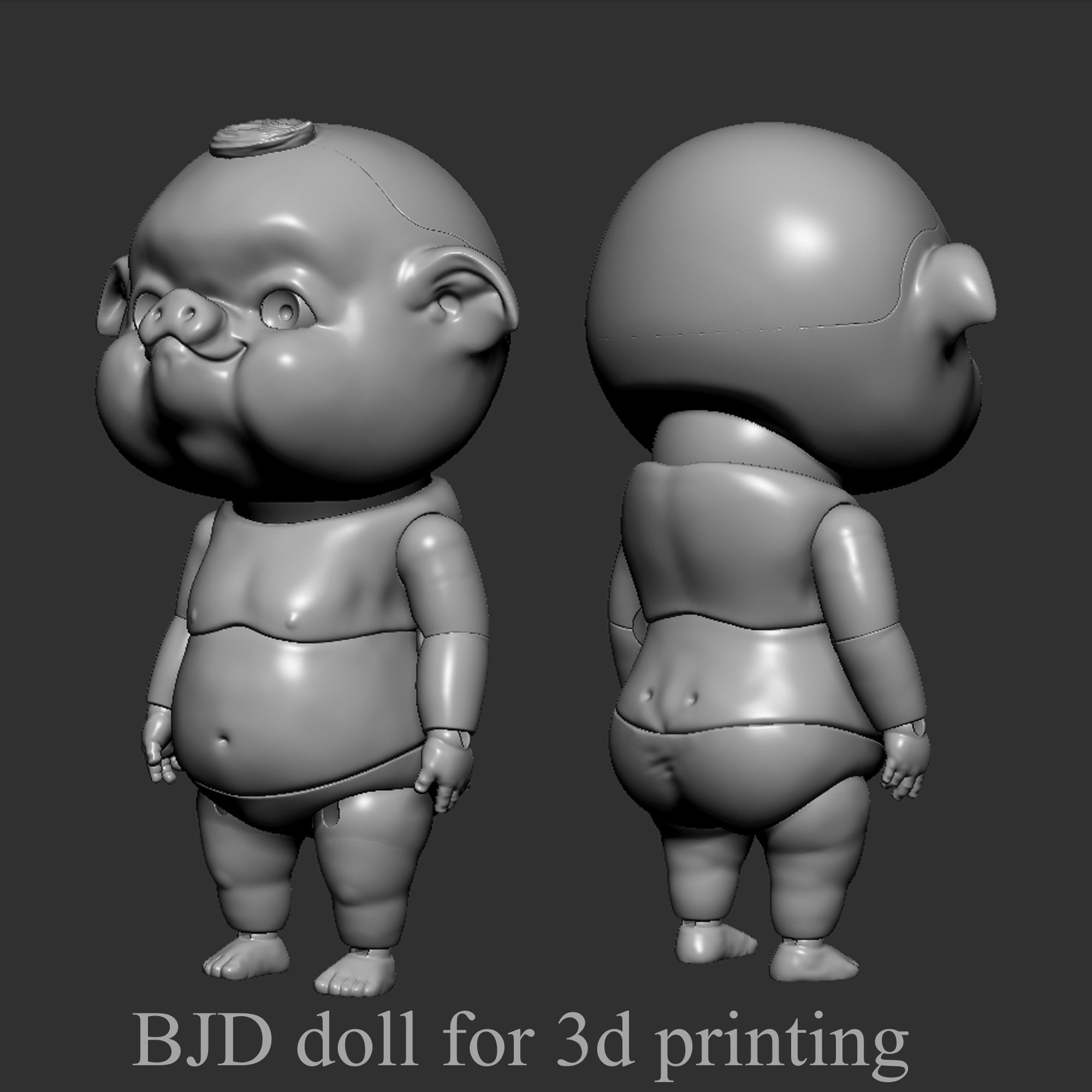 BJD doll for 3d printing is PIGY 3D model 3D printable | CGTrader