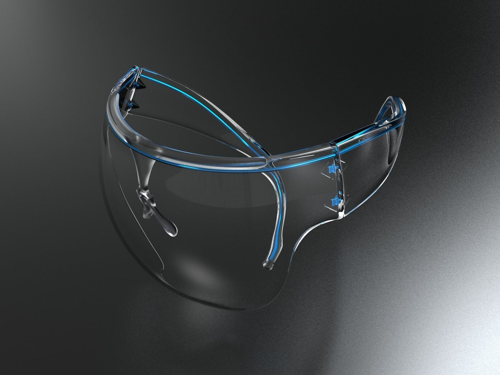 Faceshield futuristic eyeglasses design 3D model | CGTrader